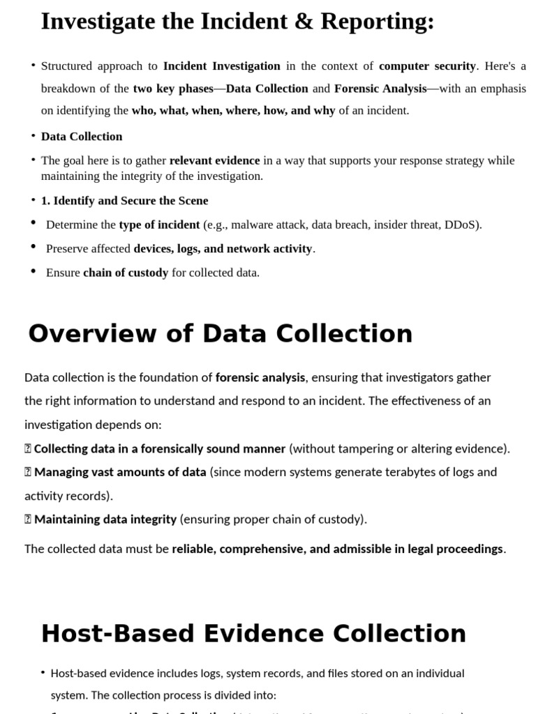 Investigate The Incident & Reporting | PDF | Computer Forensics ...
