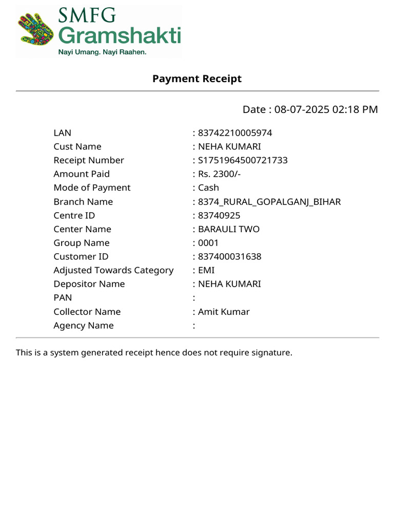 A6uh8FQGkm Receipt | PDF