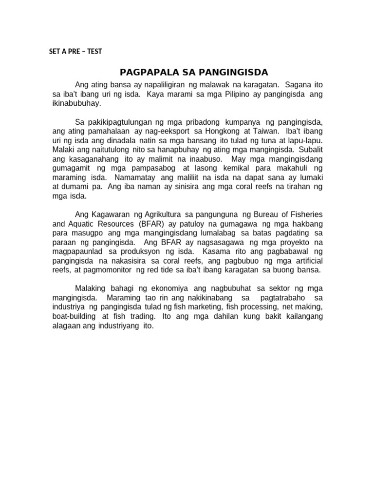 G 7 10 Pre and Post Filipino Passage | PDF