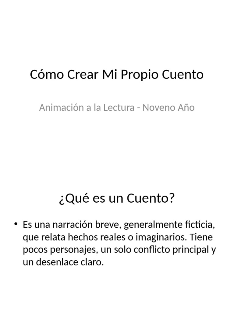 Como Crear Mi Propio Cuento | PDF
