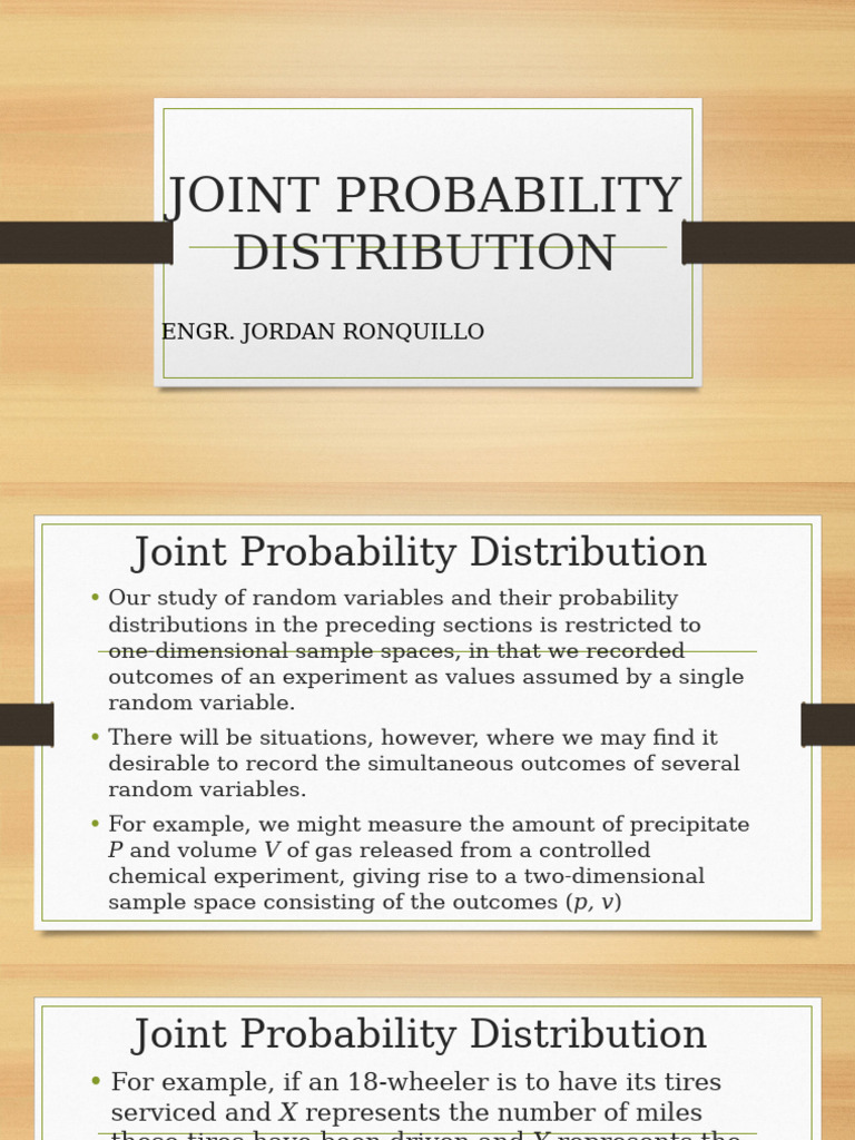 Joint Probability Distribution Examples | PDF