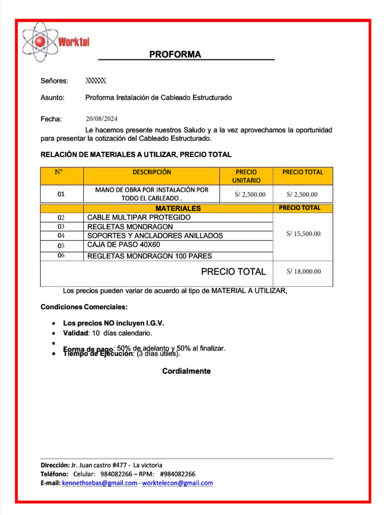 PDF Cableado Proforma Compress | PDF