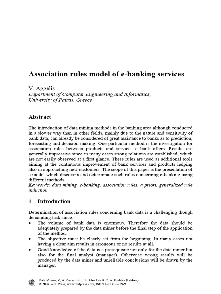 Association Rules Model of e Banking Services 4ls81b3yer | PDF | Data Management | Computing