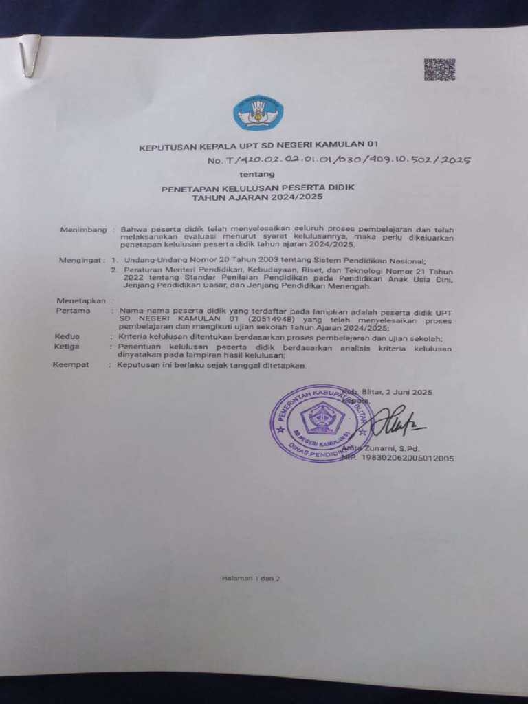 Penetapan Kelulusan | PDF