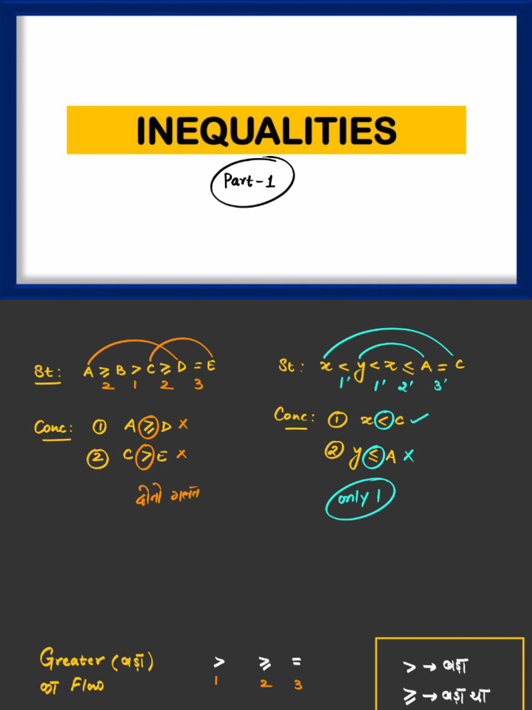 Lecture-33 Inequalities (Part-01) 8595857927 | PDF