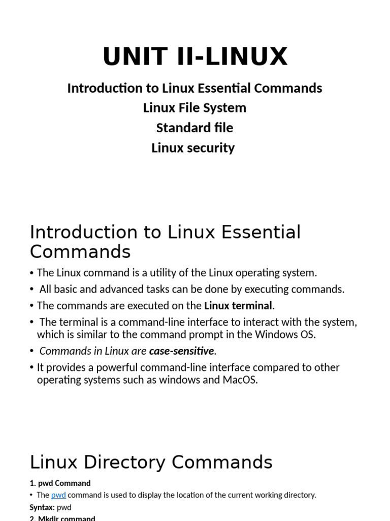 Essential Linux Commands Overview | PDF | File System | Computer File