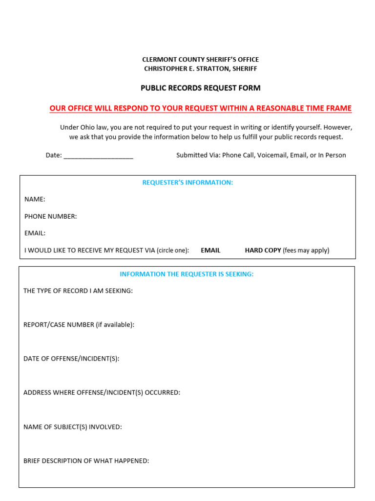 Public Records Form Updated 2 | PDF