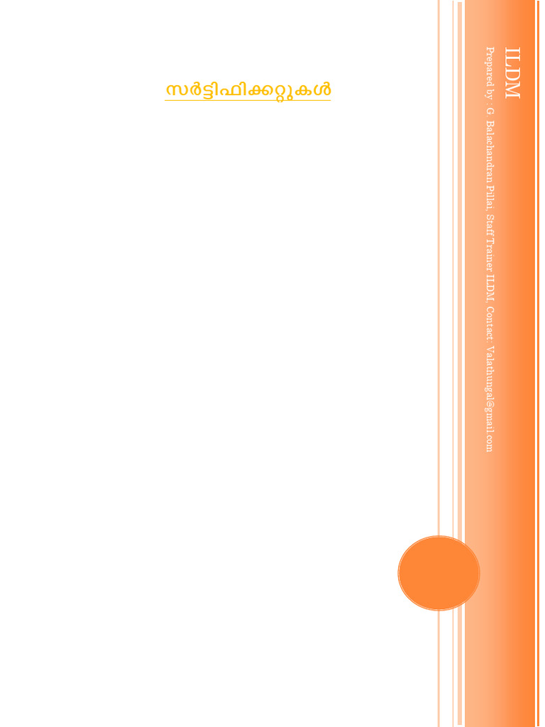 Issue of Certificates Malayalam Note | PDF