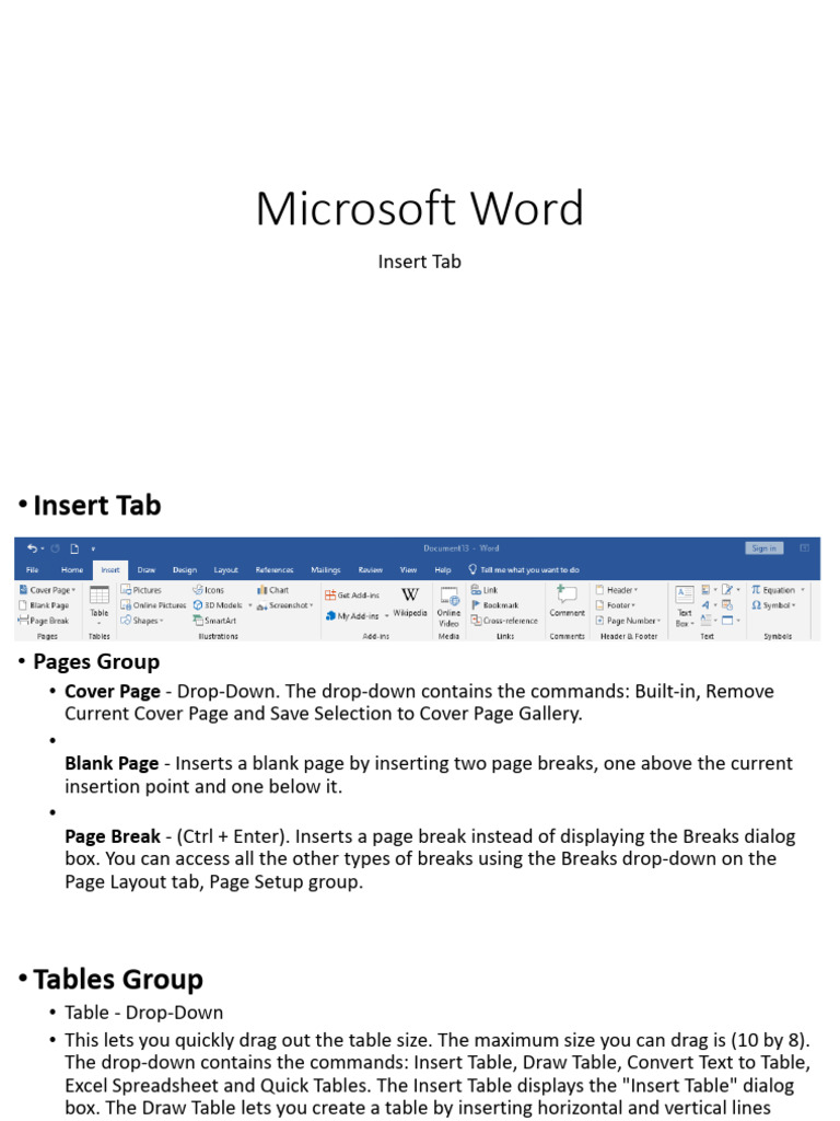 Microsoft Word - Session 4 - InsertTab 1 | PDF | Computing | Software