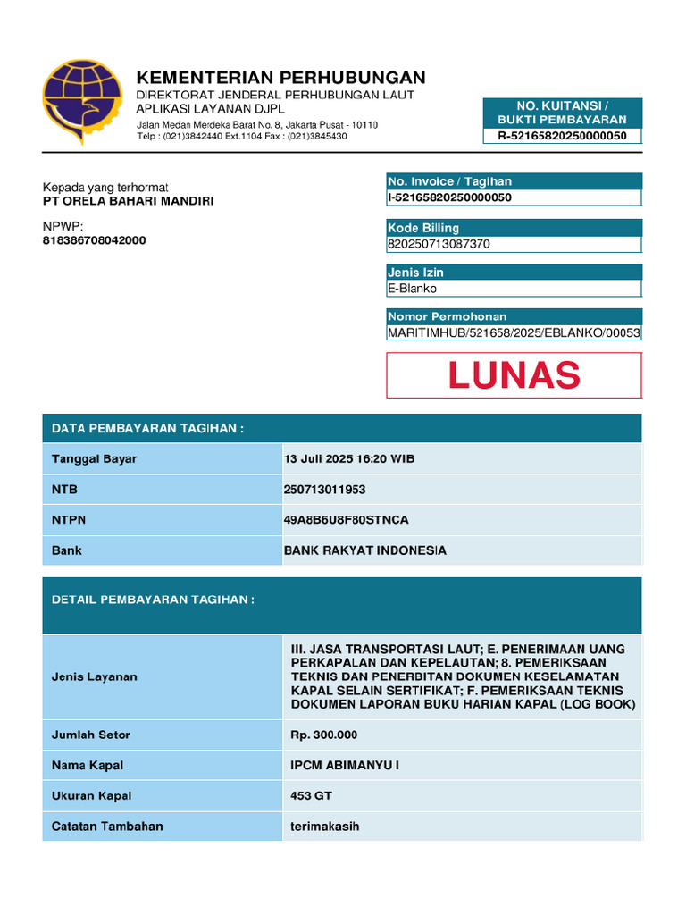 Eblanko Receipt Buktu Lunas | PDF