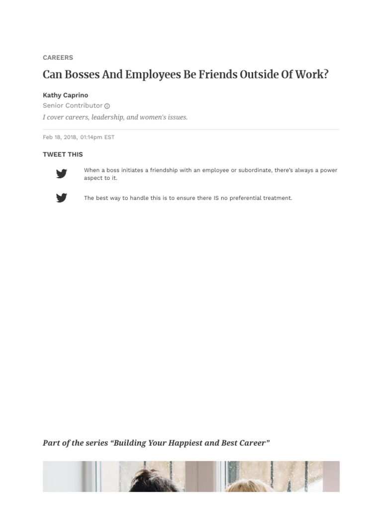 Boss-Employee Friendships: Pros and Cons | PDF | Friendship | Hierarchy