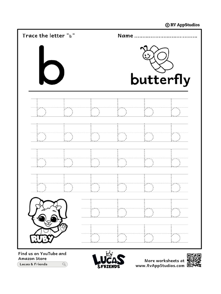 207 Lowercase Letter Lowercase Letter B BW | PDF