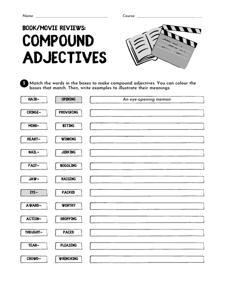 Black & White Sketchy Compound Adjectives For Reviews Worksheet - 20250714 - 114953 - 0000 | PDF ...