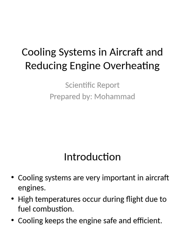 Aircraft Engine Cooling Systems Explained | PDF