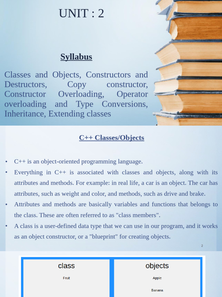 C++ Unit - 2 | PDF | Programming | Constructor (Object Oriented ...