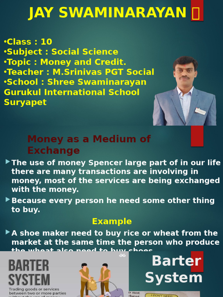 ECO MS Money and Credit Class X | PDF | Loans | Finance & Money Management