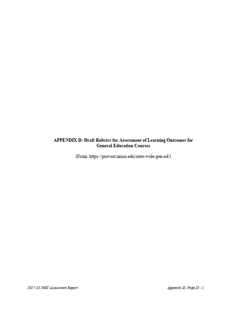 Appendix D Gen Ed Rubrics | PDF | Critical Thinking | Argument