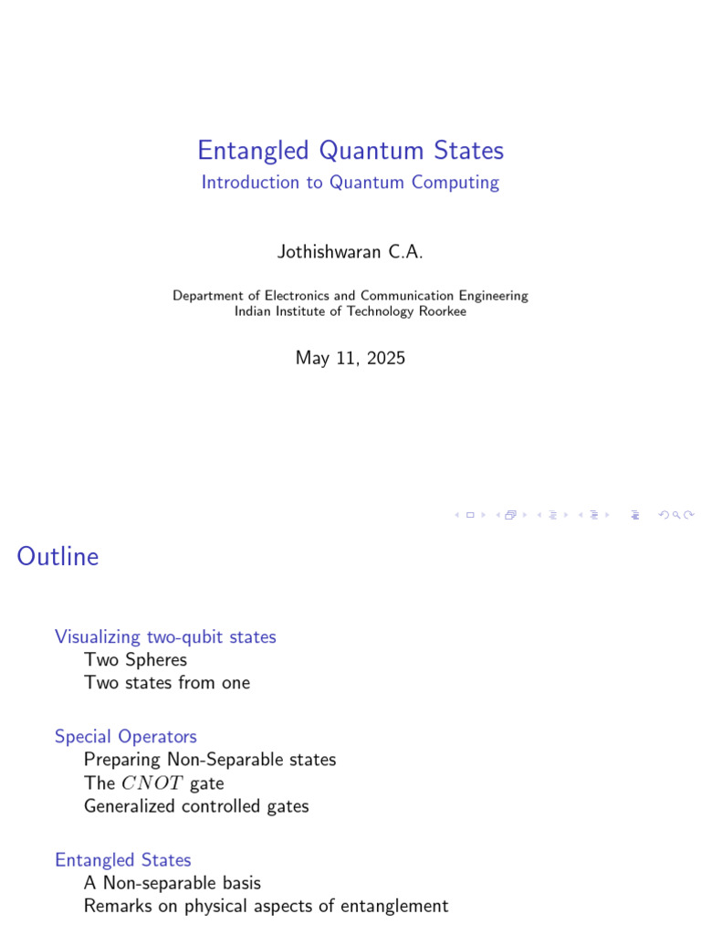 Week 2 - Entangled Quantum States | PDF | Quantum Entanglement | Matrix ...