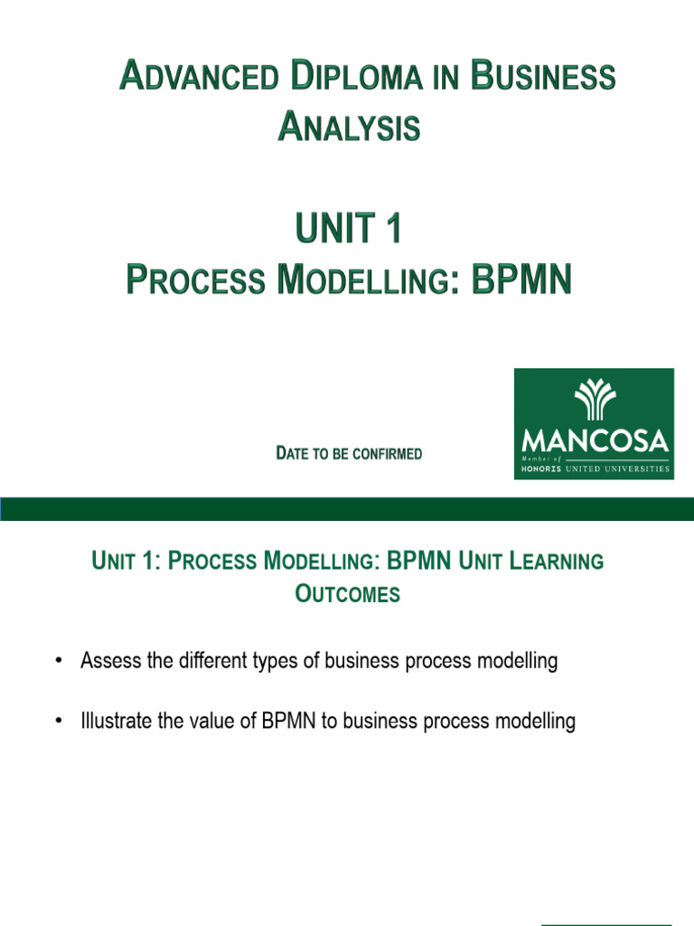 Process Modelling and Analysis Session 1 | PDF