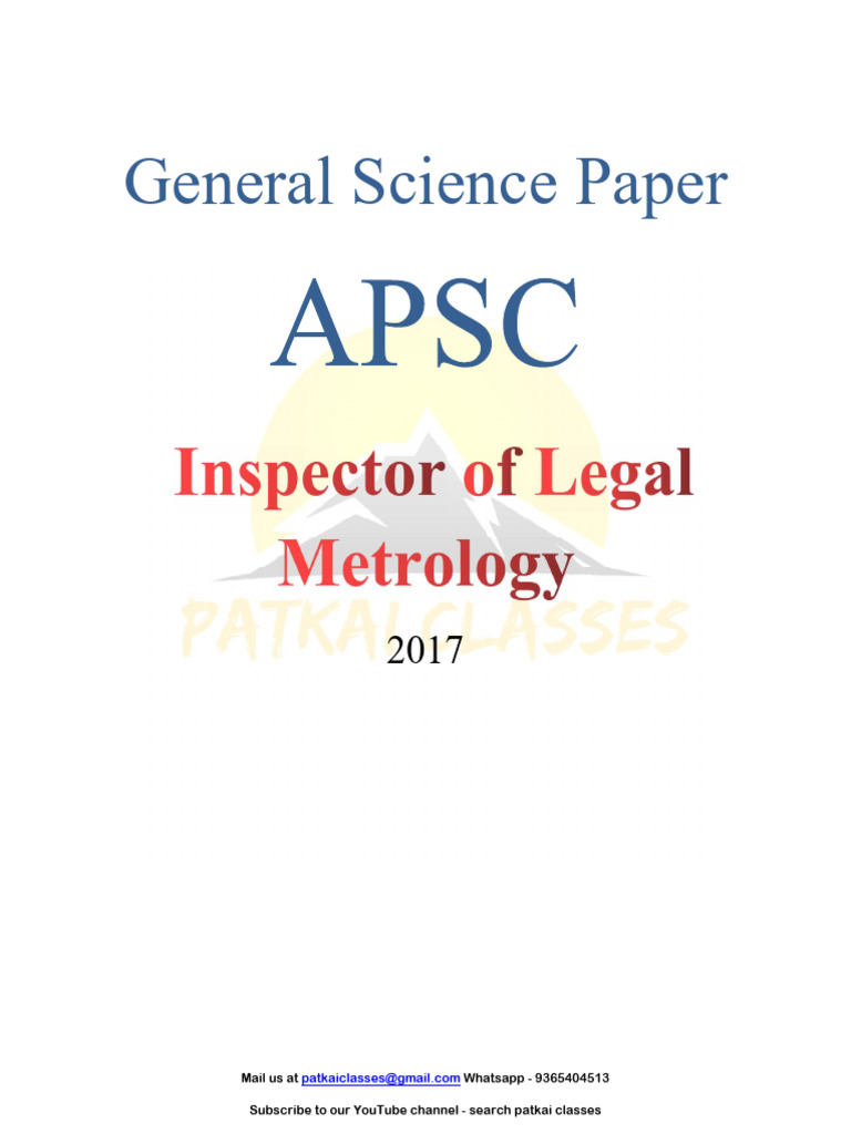 Gen Science Paper Legal Metrology | PDF | Waves | Electron