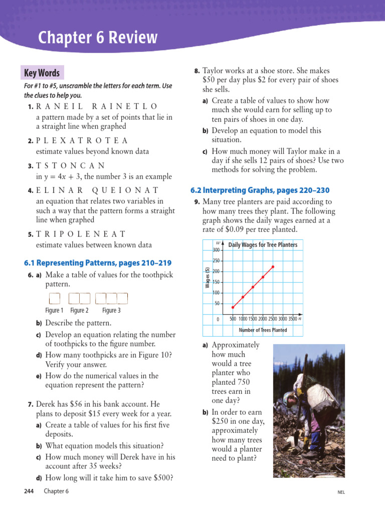 Linear Relations MathLinks Chapter Review | PDF | Atmospheric Pressure ...