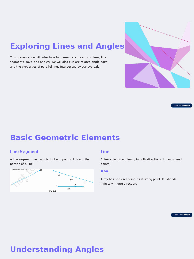 Exploring Lines and Angles | PDF | Angle | Line (Geometry)
