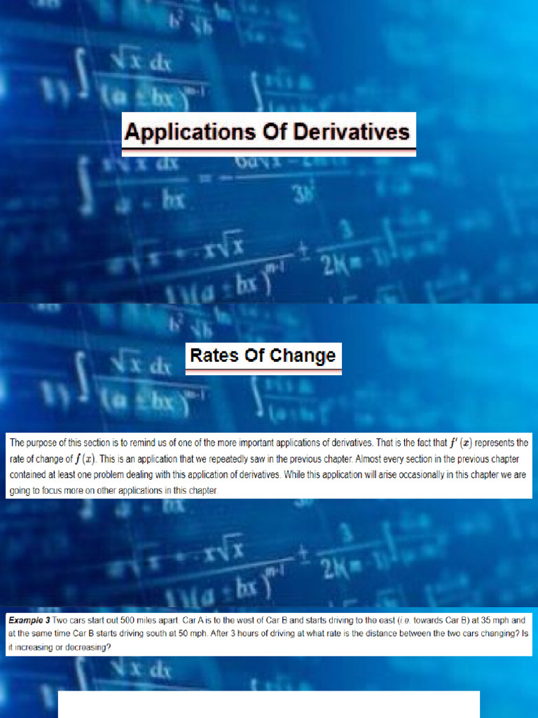 Calculus 1-Chapter 4 - Application of Derivatives (PART 1) - Rates of ...