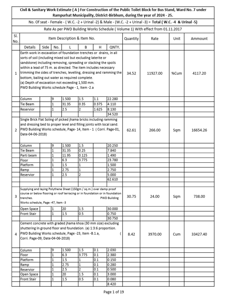 Bus Stand Ward 7 PT 2322 | PDF | Concrete | Tile