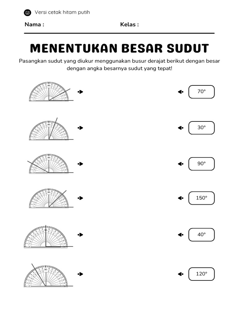 Menentukan Besar Sudut dengan Busur | PDF
