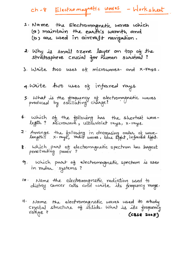 CH 8 Worksheet 1 | PDF