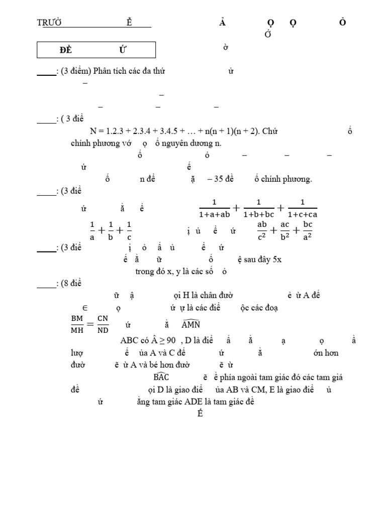 De Thi HSG Lop 8 Lan 1 | PDF