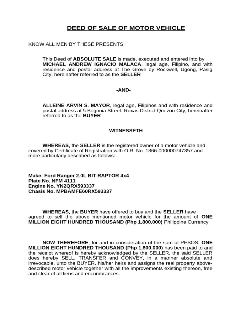 Doas Motor Vehicle Raptor | PDF | Natural Resources Law | Property Law