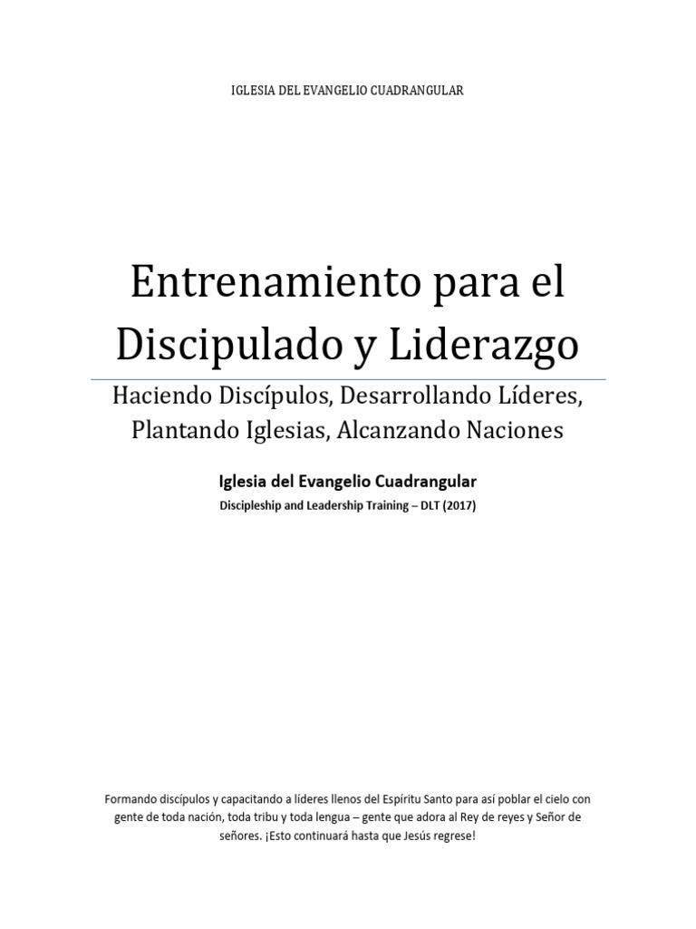 Entrenam. para El Discipulado y Liderazgo | PDF | Jesús | Iglesia cristiana