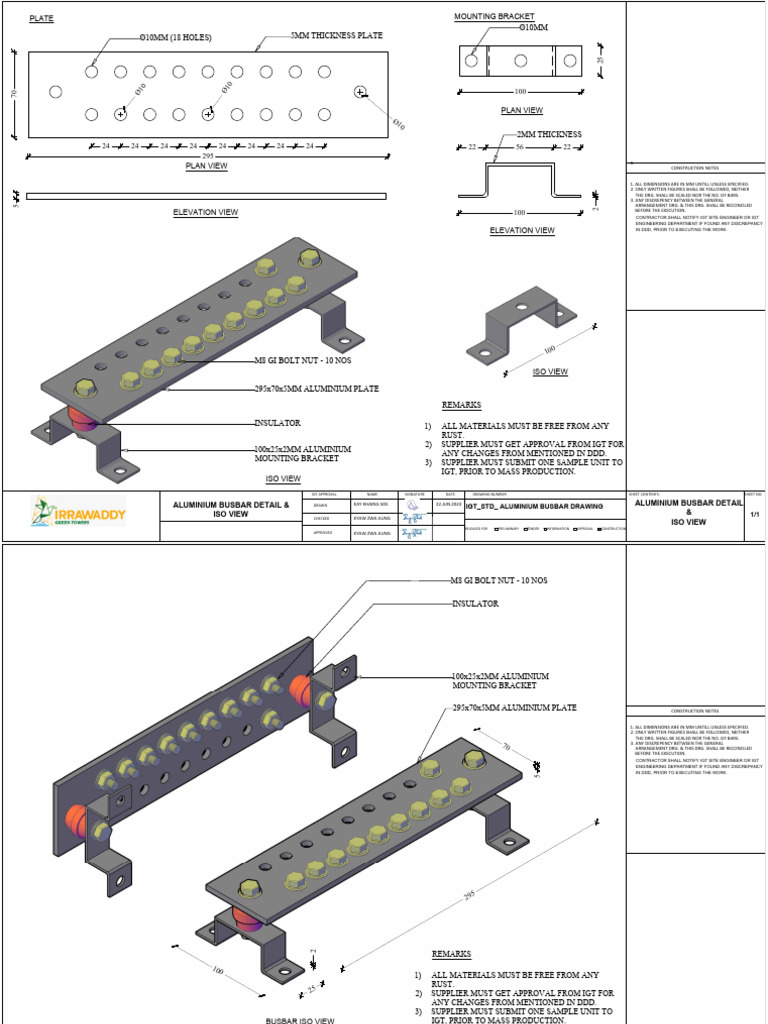 Aluminium Busbar Construction Details | PDF