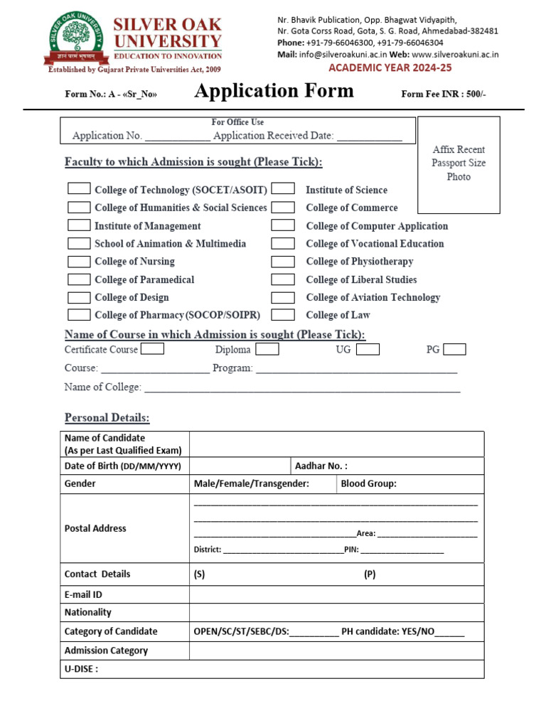Admission Form All Courses | PDF | Justice | Crime & Violence