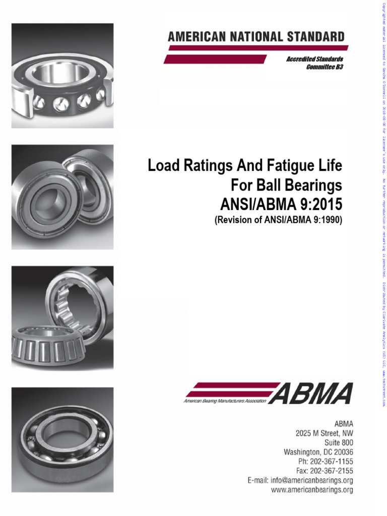 ABMA 9:2015 Load Ratings for Bearings | PDF | Bearing (Mechanical ...