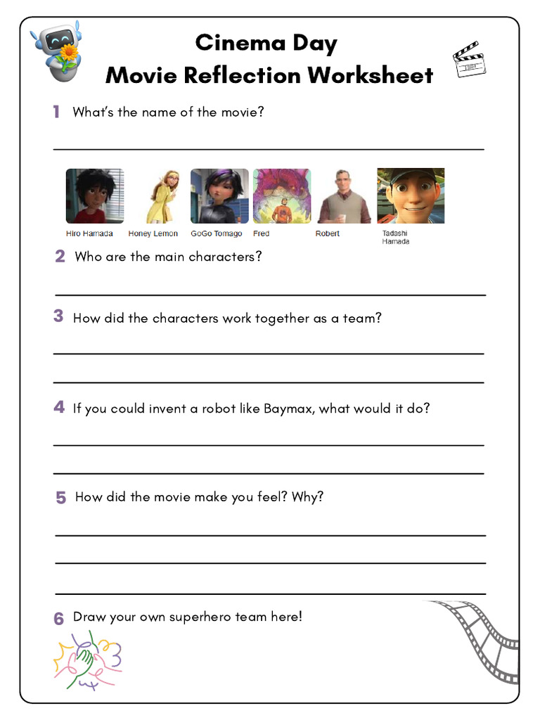 Cinema Day Worksheet Week 6 | PDF