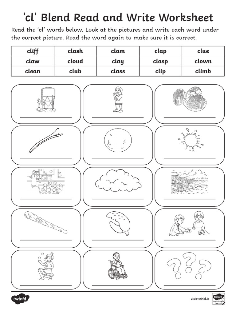 CL Blend Read and Write Worksheet | PDF