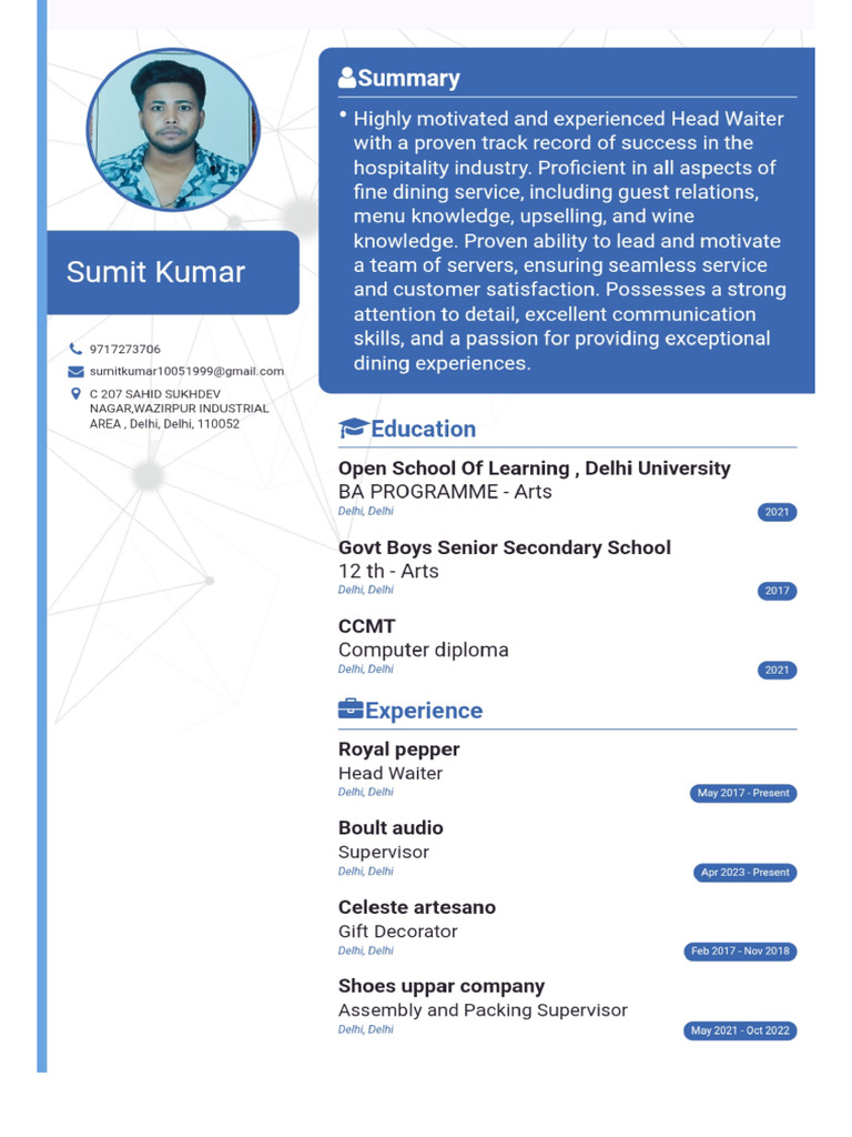 Sumit Rusume 2 | PDF