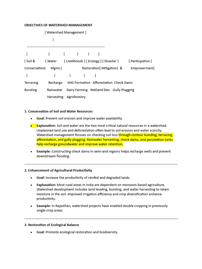 Objectives and Problems of Watershed Management | PDF | Groundwater ...