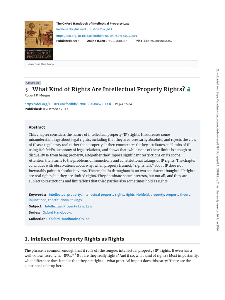 What Kind of Rights Are Intellectual Property Rights | PDF ...