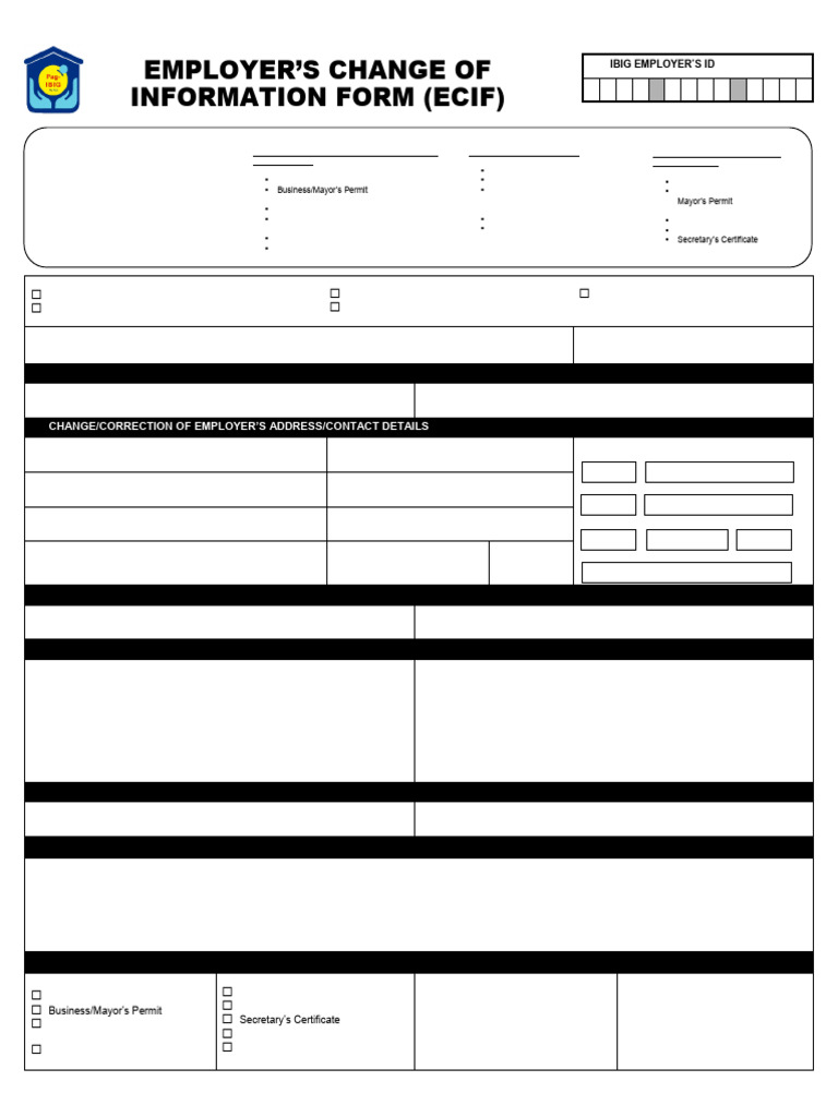 Employer's Change of Info Form 2025 | PDF | Signature | Business