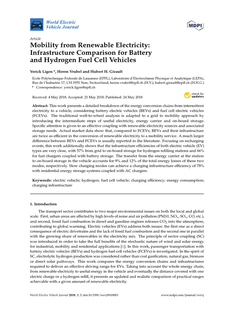 Mobility From Renewable Electricity Infr | PDF | Electric Vehicle | Energy Storage