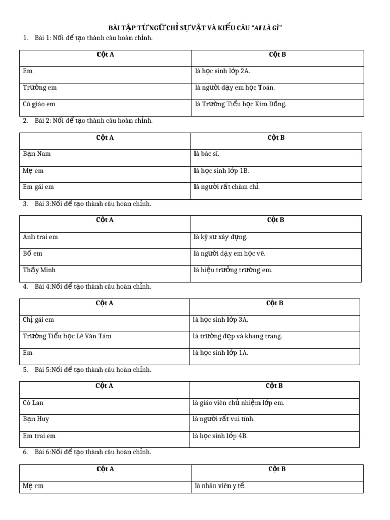 10 Bai Tap Noi Cau Gioi Thieu | PDF