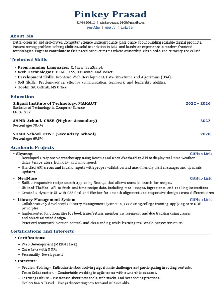 Computer Science Portfolio Overview | PDF | Web Development | Computer ...