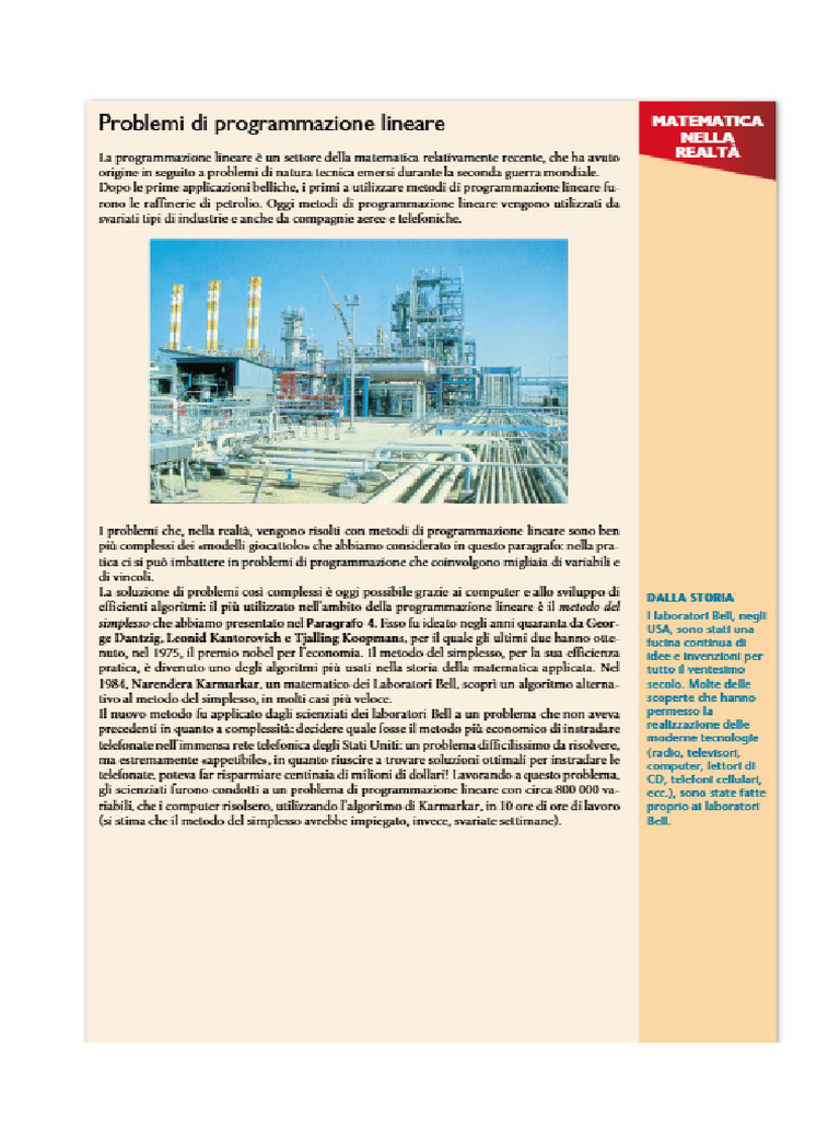 Programmazione Lineare e Realtà | PDF