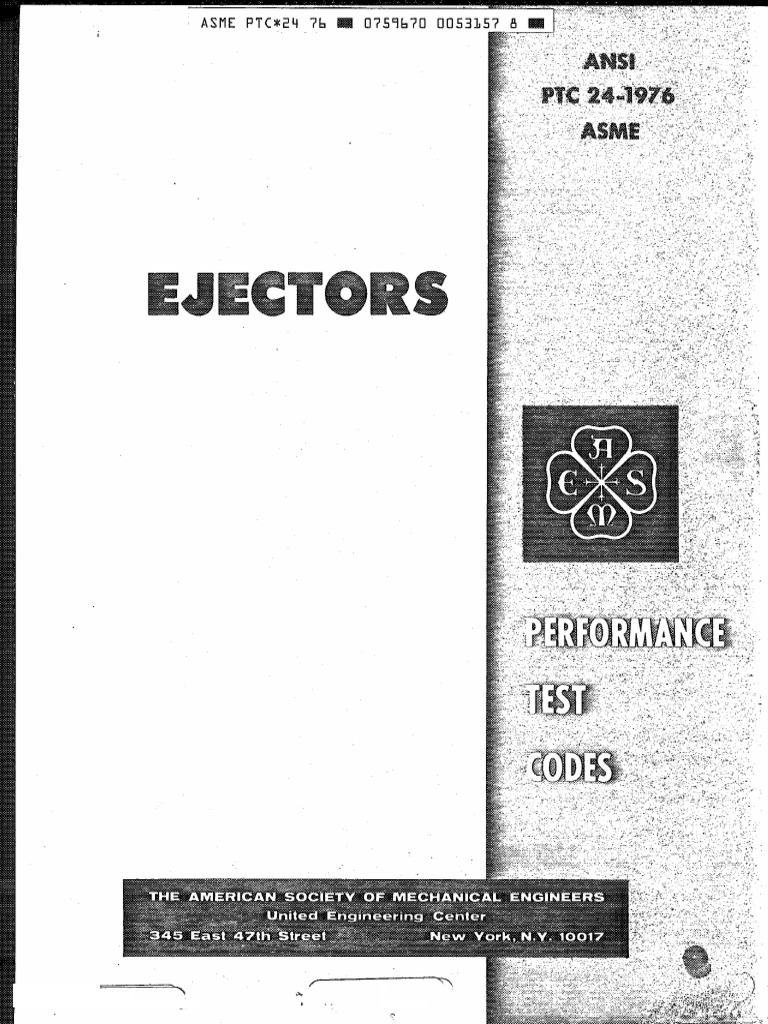 Asme PTC 24-1976 r1982 Ejectors | PDF | Pressure | Pump