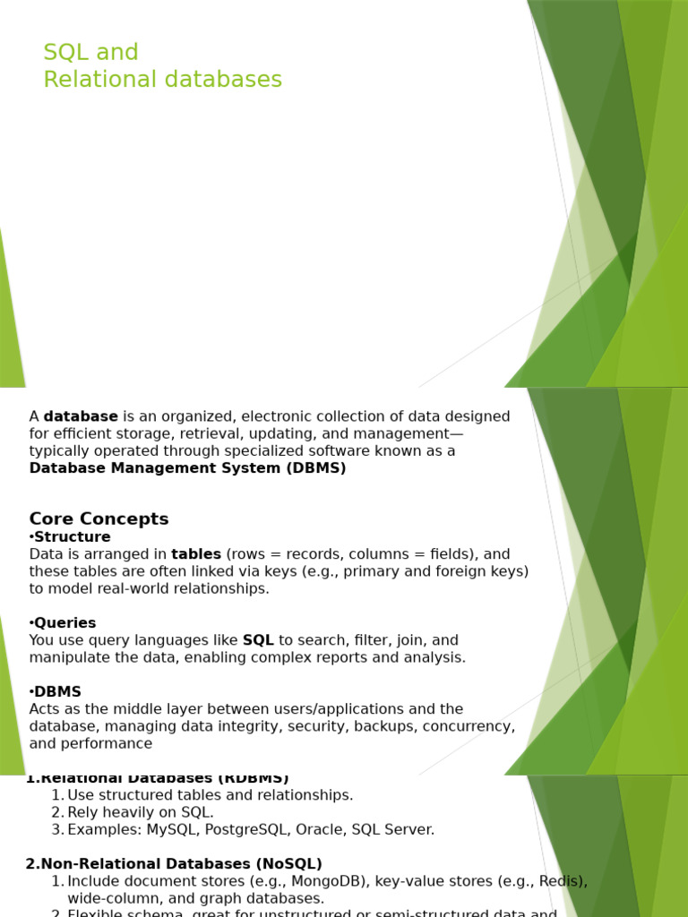 SQL and Relational Databeases | PDF | Relational Database | Databases