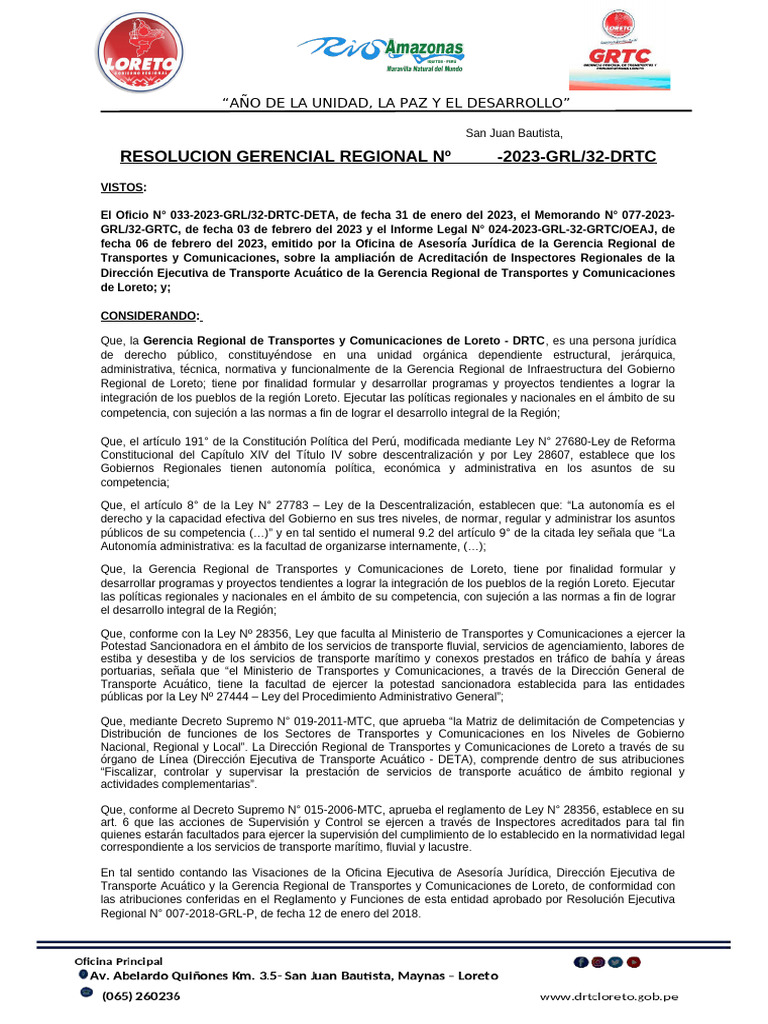 Resolucion - Acreditacion de Inspectores - Deta | PDF | Justicia | Crimen y violencia
