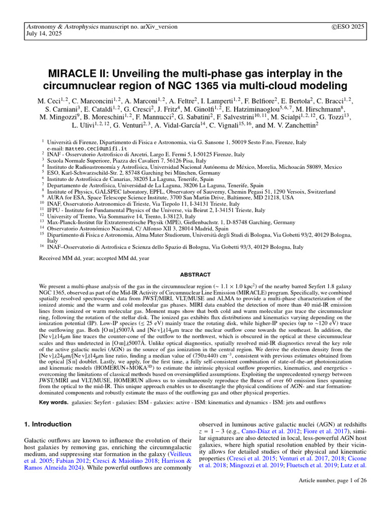 MIRACLE II - Unveiling The Multi-Phase Gas Interplay in The | PDF ...